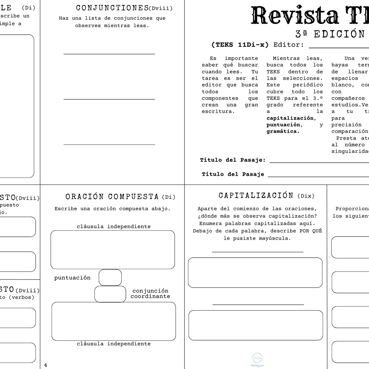 TEKS Tribune - 3rd Grade Edition - SPANISH – Teach Big!