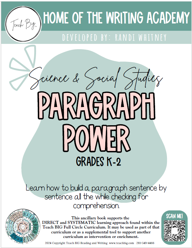 Paragraph Power K-2 | Science & Social Studies – Teach Big!