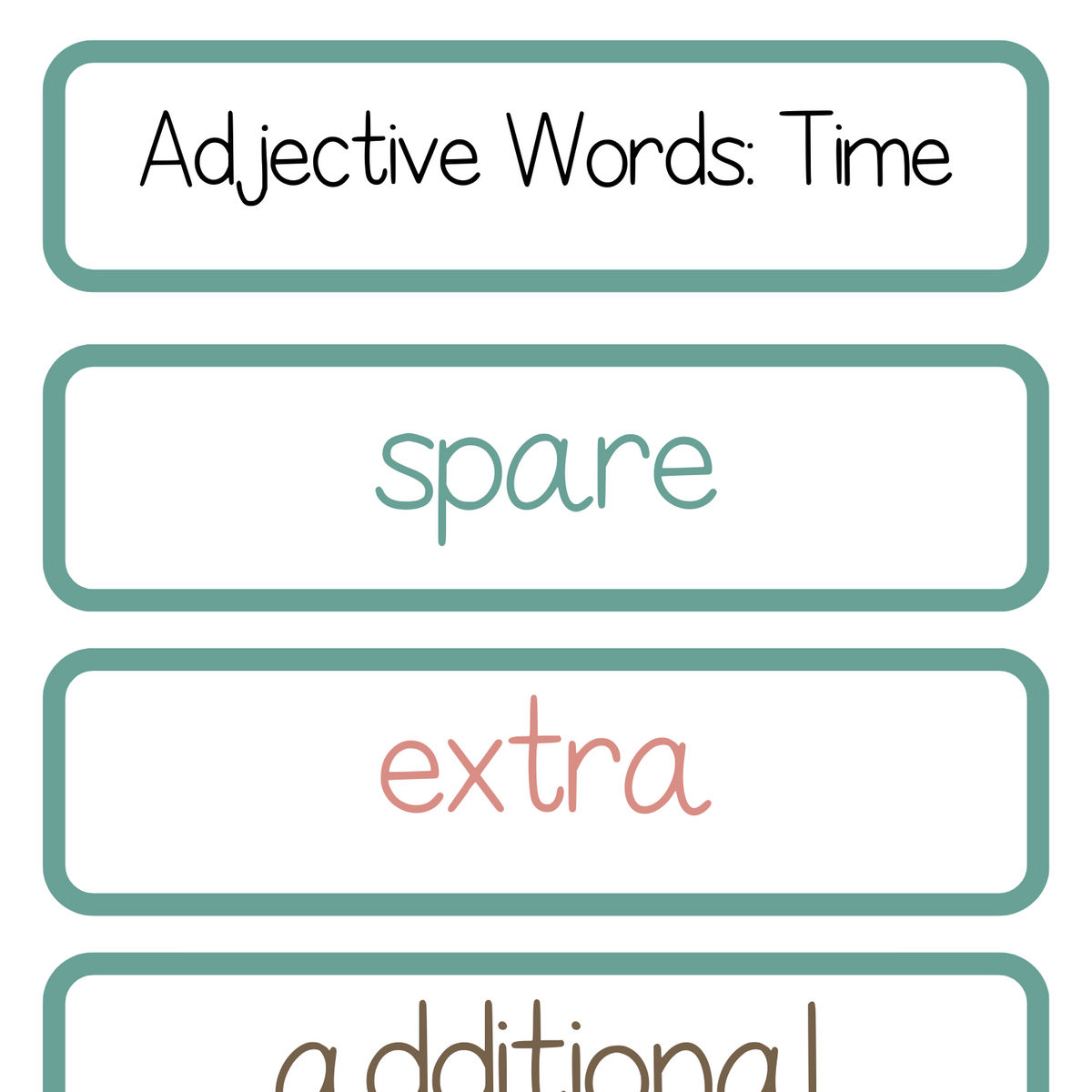Adjective Word Trios | The additive word trios item is a set of 36 set ...